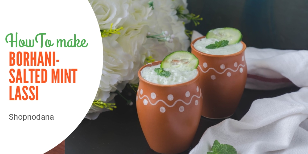 Borhani making at home with yogurt-salted mint lassi - Shopno Dana